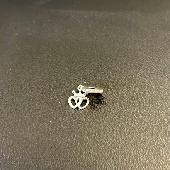 Pandora | Jewelry | Pandora Double Heart With Crown Charm | Poshmark